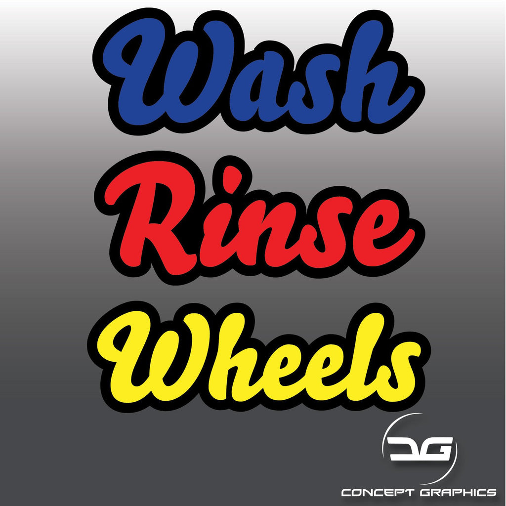 Car Detailing Wash, Rinse & Wheels Bucket Decals | Concept Graphics Car Detailing Wash, Rinse & Wheels Bucket Decals | Concept Graphics