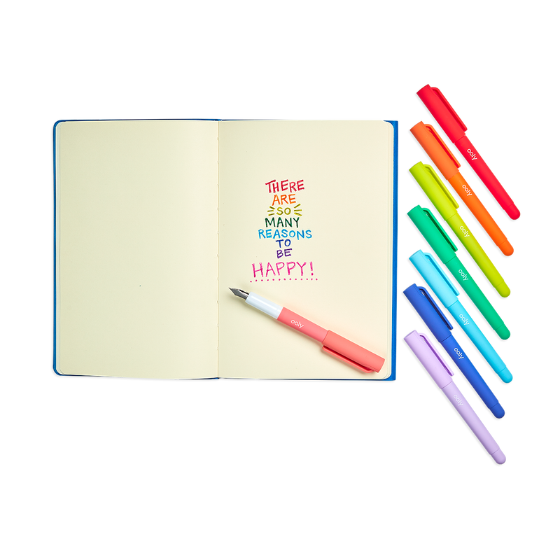 Color Write Fountain Pens - Set of 8 - OOLY Color Write Fountain Pens - Set of 8 - OOLY